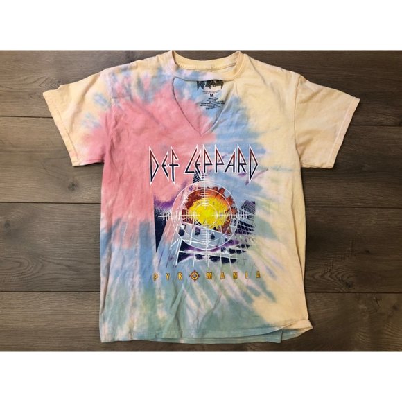 Def Leppard | Tops | Def Leppard Tie Dye Pyromania T Shirt M | Poshmark